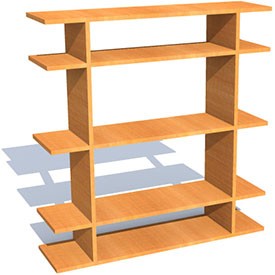 3 wide office organizer 3D Object | FREE Artlantis Objects Download